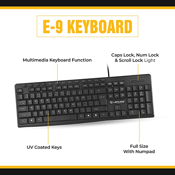 E9 - 117 Keys USB Multimedia Keyboard - Kashcart